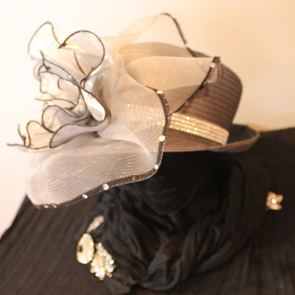 Vintage | Accessories | 98s Silver Jeweled Hat With Crystal Band | Poshmark